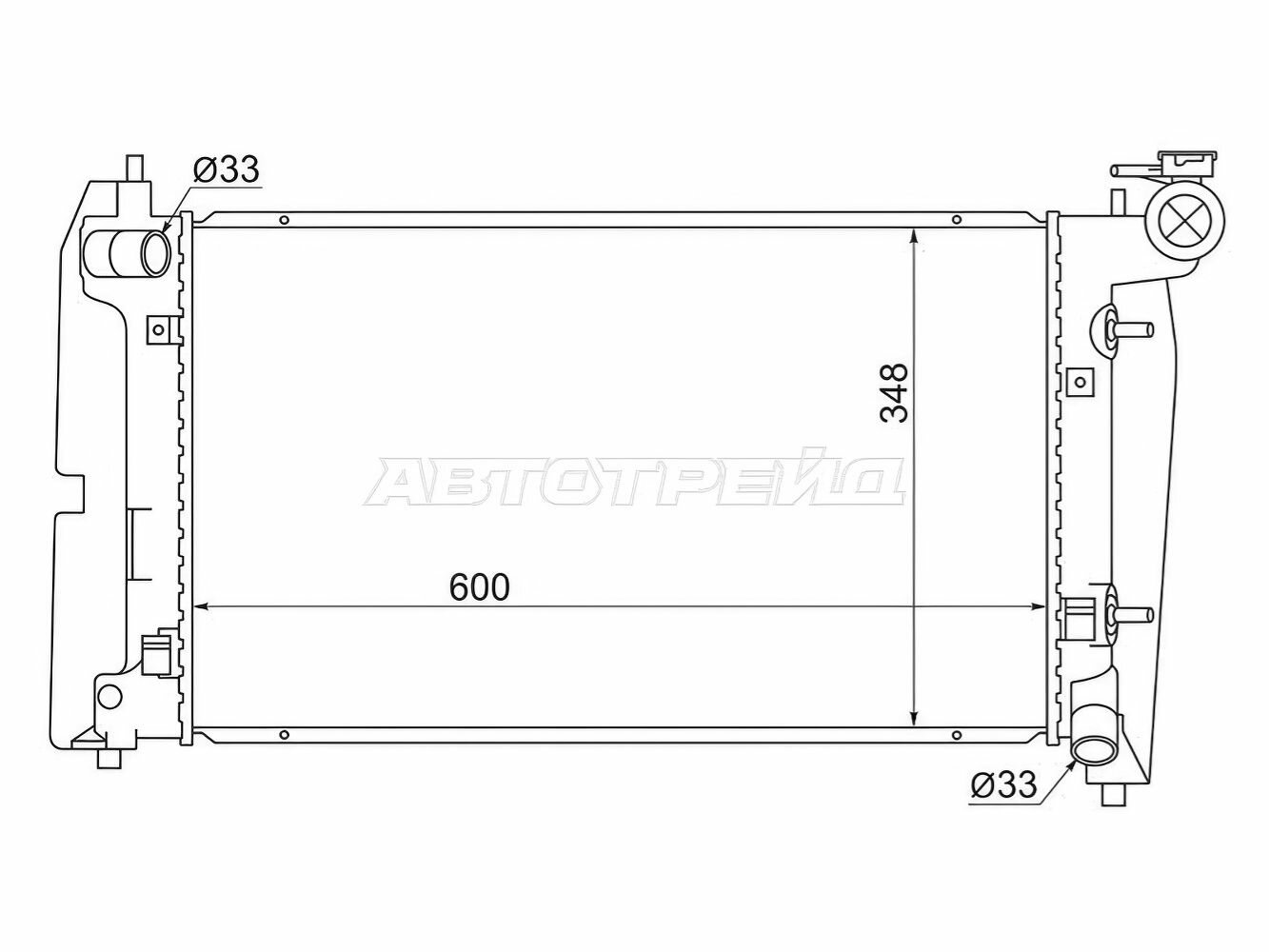 Радиатор охлаждения двигателя для Понтиак Вайб, Тойота Королла, Матрикс арт TY0001120 SAT