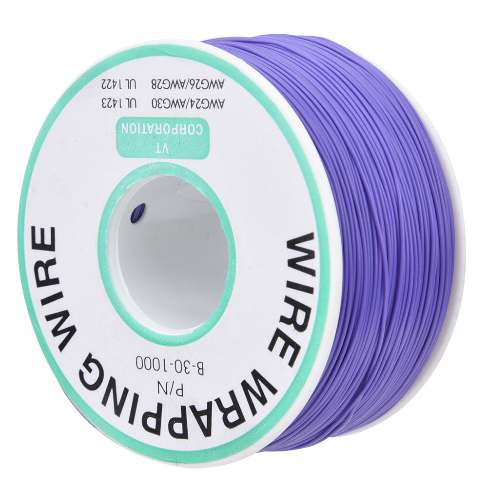 Фиолетовый монтажный провод 30AWG с луженой медью, 300 м