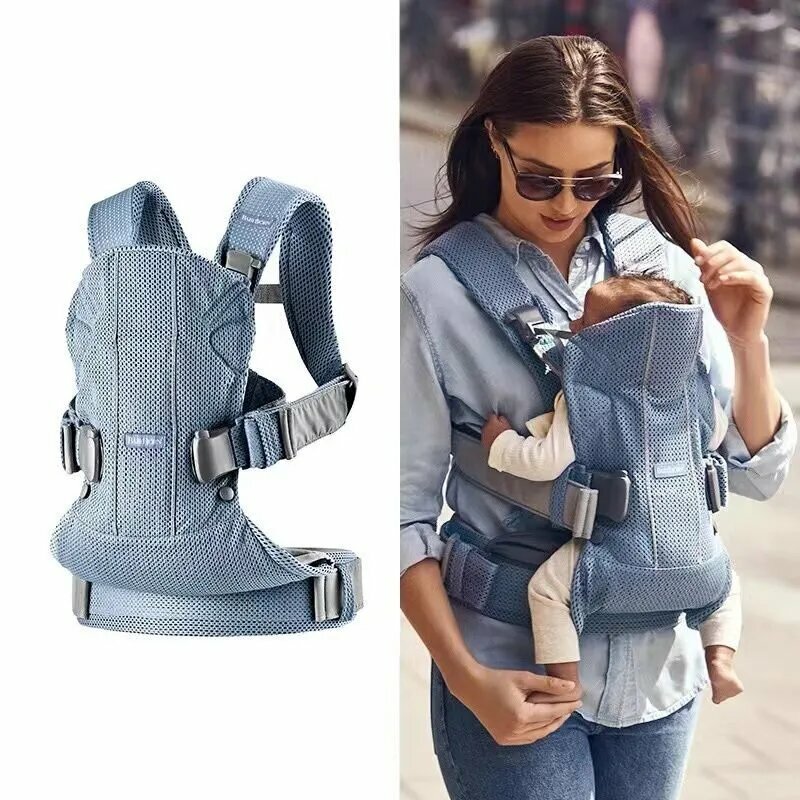 Слинг-эргорюкзак BabyBjorn One Air 3D Mesh для переноски ребенка с рождения и до 3 лет, 3 положения, светло-серый