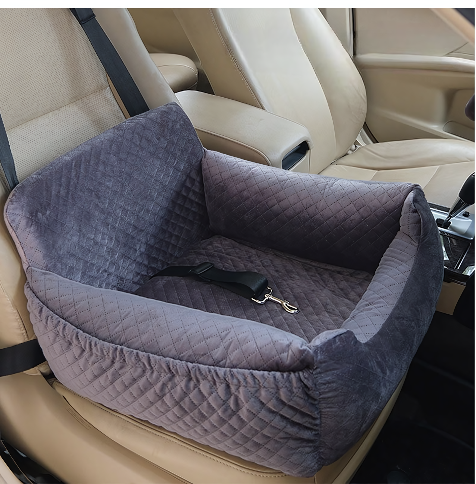 Автокресло для собак, съемный чехол, наполнитель пп-хлопок + утолщенная губка, цвет серый, размер 58-55-26 см