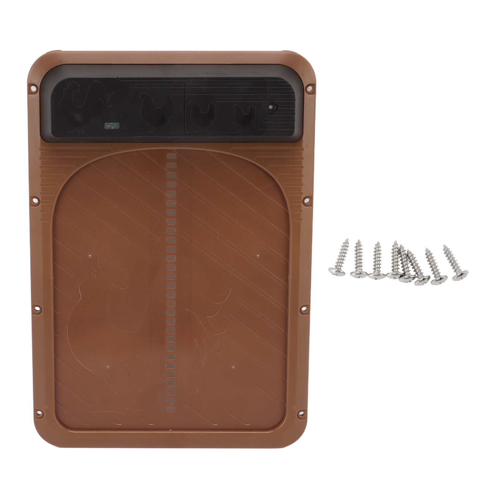 Автоматическая дверь курятника пластиковая с питанием от батареи светочувствительная автоматическая дверь для курицы для фермы темно-коричневый