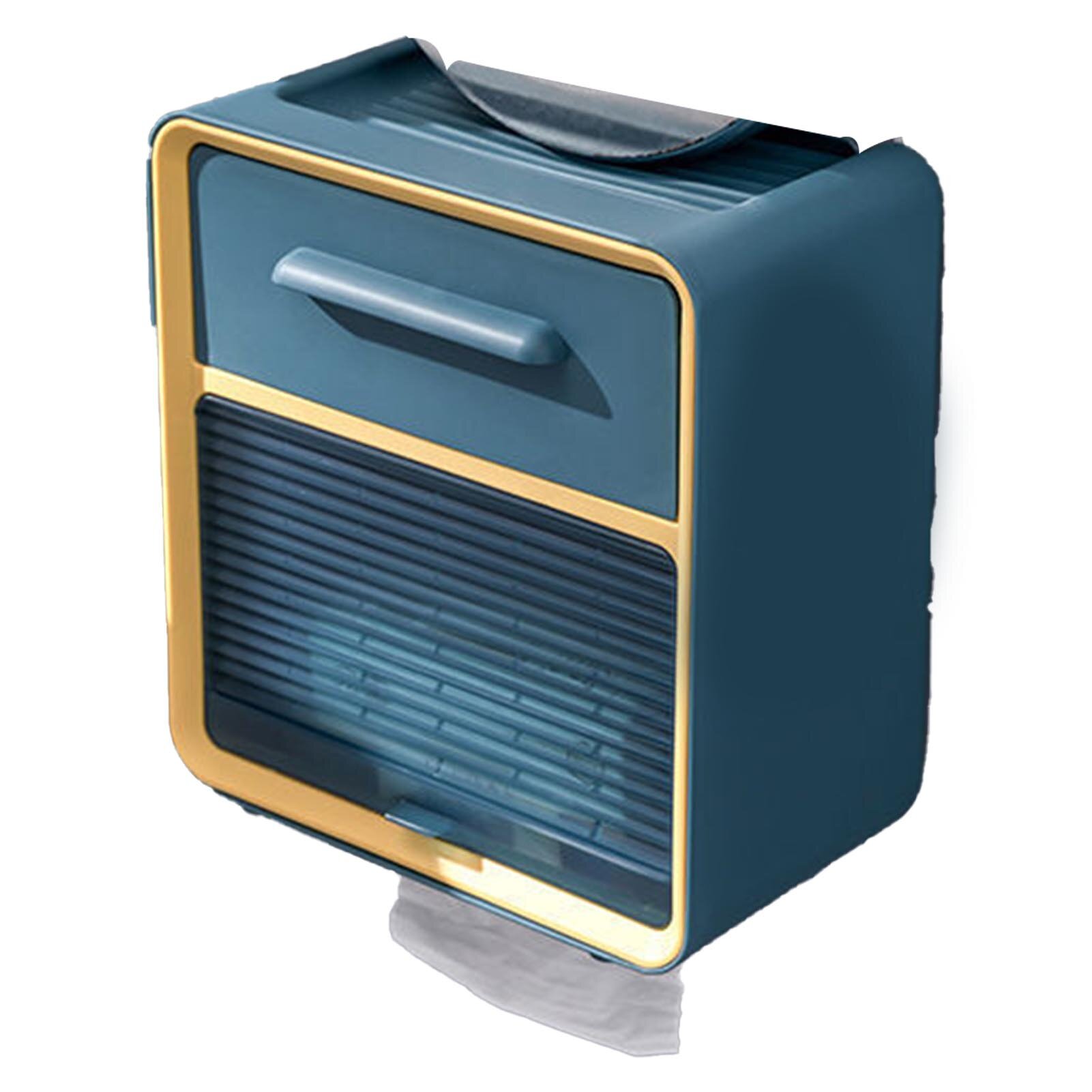 Коробка для хранения туалетной бумаги Современный простой стиль двухслойная настенная коробка для салфеток без перфорации для ванной комнаты