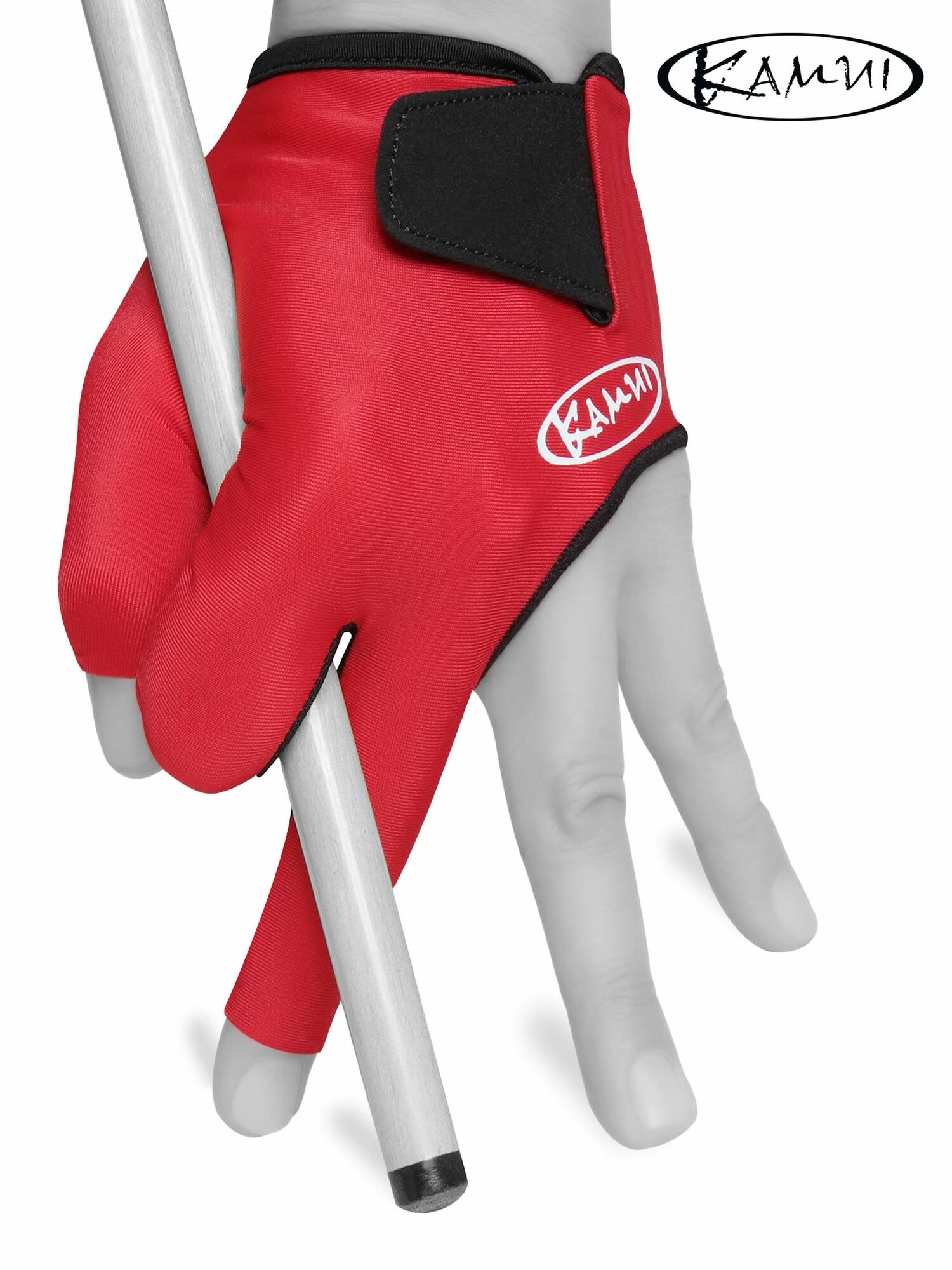 Перчатка для бильярда Kamui QuickDry Short, красная/черная, левая, XXL, 1 шт.