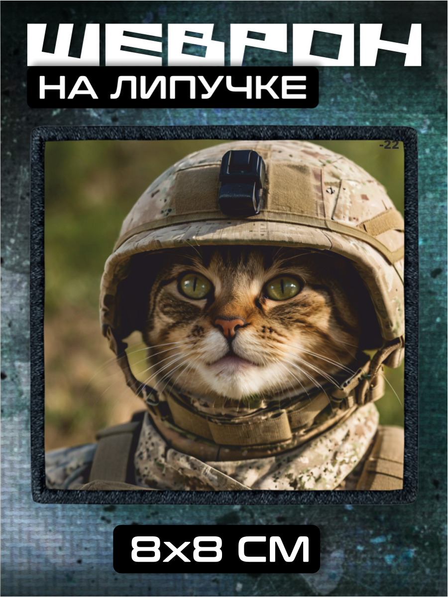 Шеврон на липучке кот военный