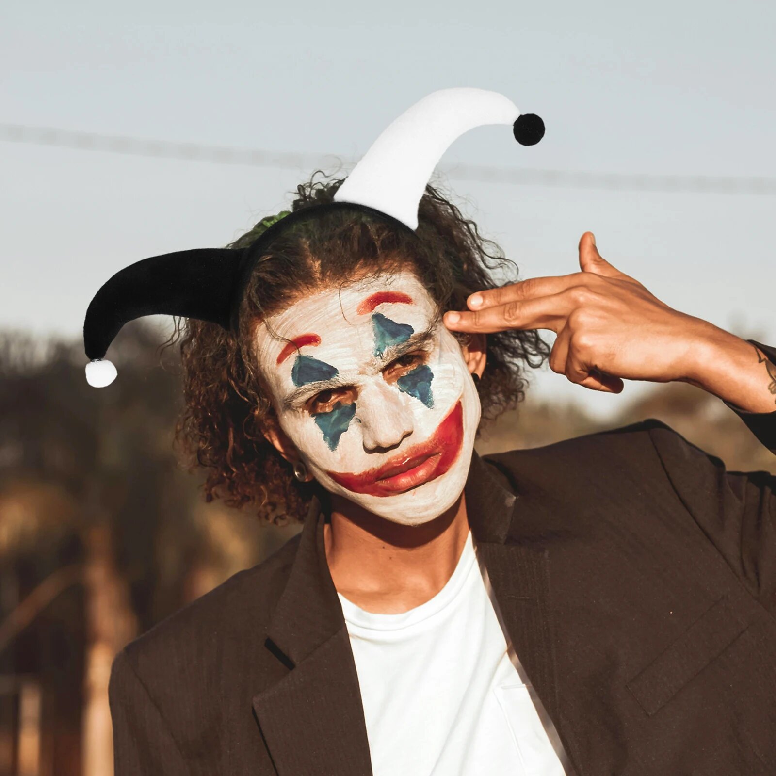 Клоунская повязка на голову, черный, полиэстер