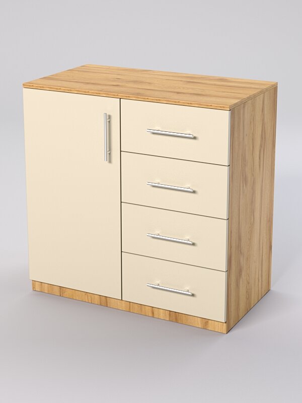 Тумба для офисной техники №7-1, Дуб Золотистый и Крем Вайс. Производитель товара - компания Westcom.