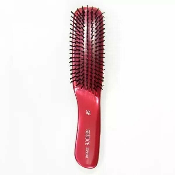 Японская массажная щетка для волос IKEMOTO SEDUCE L SEN-705 R RED / для расчесывания мокрых, сухих и непослушных волос, распутывающая, для объёма и начеса
