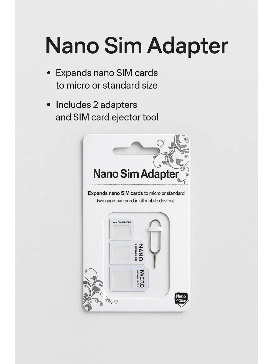 Набор адаптеров NOOSY SIM, NanoSIM, MicroSIM, 1 шт.