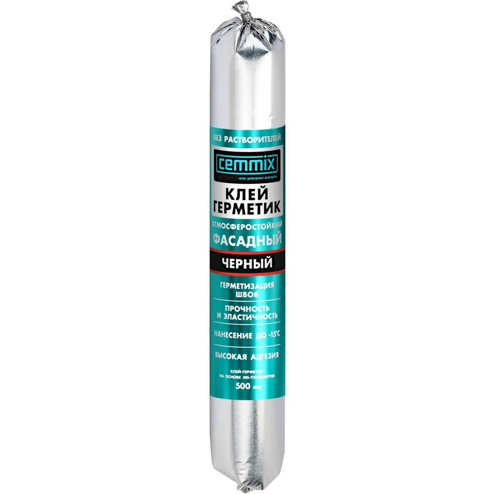 Фасадный клей-герметик CEMMIX 500 мл черный 82577357 для большинства строительных