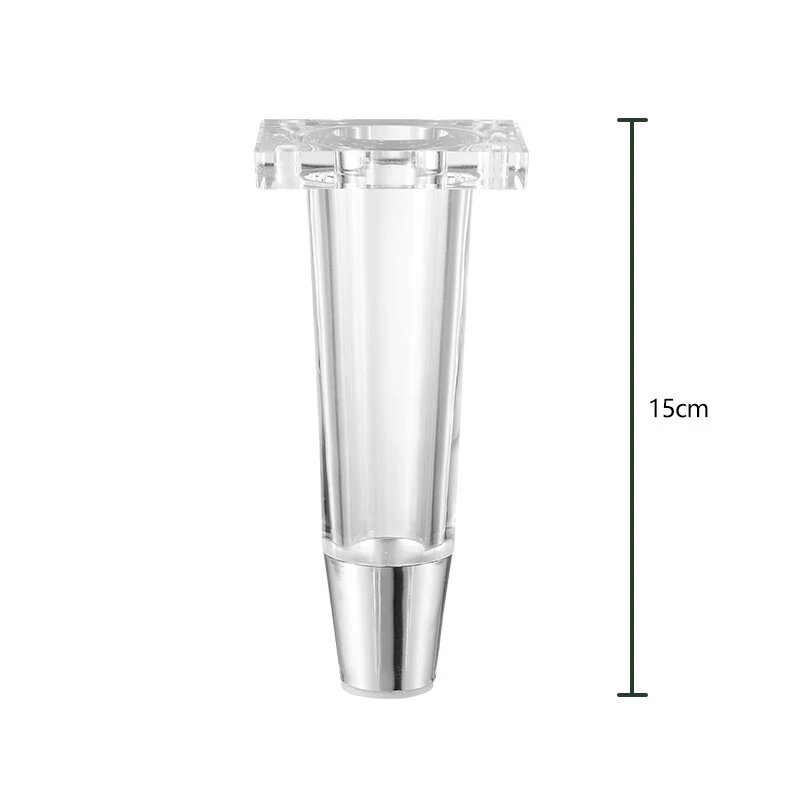 4 шт. ножки для мебели, акриловые ножки, ножки шкафа с предварительно установленным вешалкой 5/16 дюйма и Т-образным вырезом, золотые и акриловые сменные ножки 15CM Silver