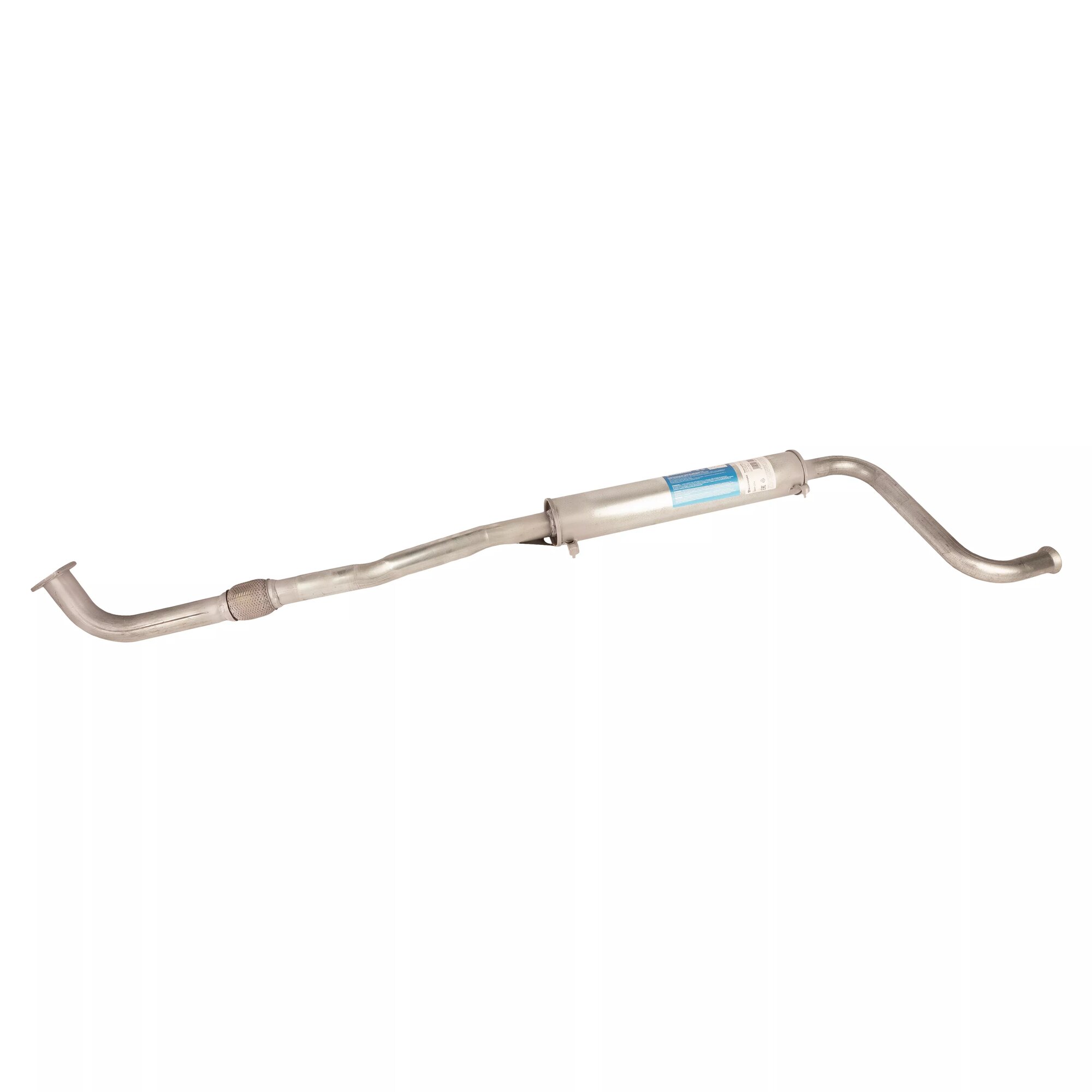 Глушитель доп. (резонатор) для а/м ВАЗ-21082,13,14,15 инж. дв.21144 V1,6/8кл. ЕВРО-3 с гофр. под катколлект. алюм. (BOOMERANG)