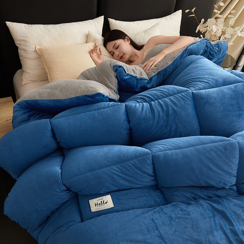 Плюшевое стеганое одеяло, Серо-голубой стеганое одеяло, 2 кг, 150 х 200 см