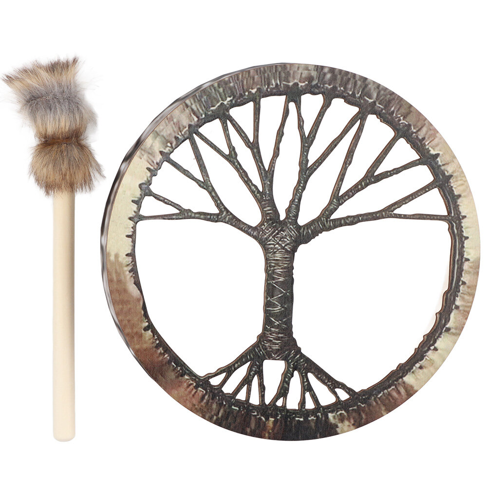 Сибирский шаманский барабан, духовой музыкальный барабан ручной работы с барабанной палочкой, домашний декор, шаманский барабан для медитации и релаксации
