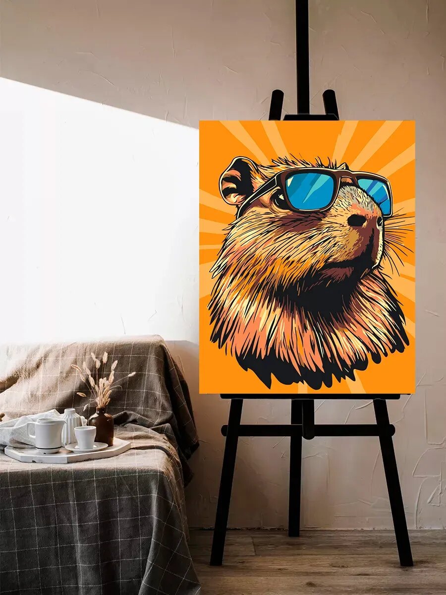 Картина по номерам Мультяшный Капибара Животное