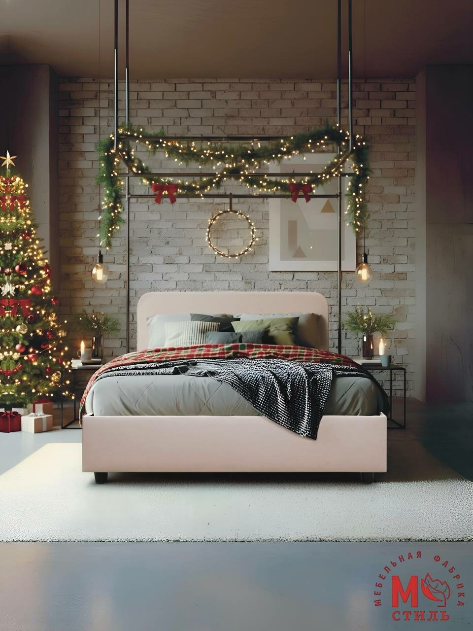 Кровать двухспальная М-Стиль Жасмин 167х209х97см, спальное место 200х160см