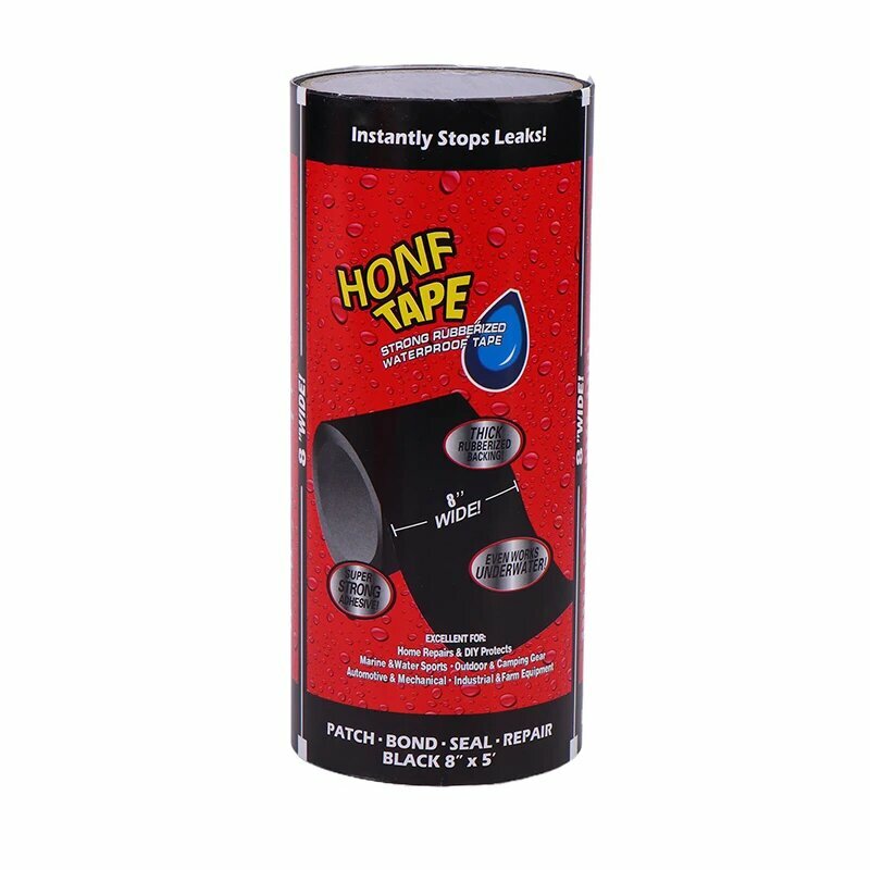 Верхняя водонепроницаемая уплотнительная лента для труб из ПВХ, 152 см, самоклеящаяся, ремонт утечек, сверхпрочная изоляция Fiberfix, 20x152cm