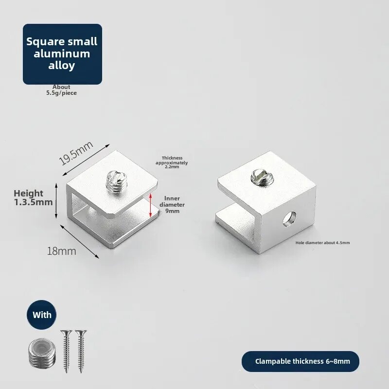 Фиксированный стеклянный зажим для стекла 6-12 мм Style A-S-4pcs