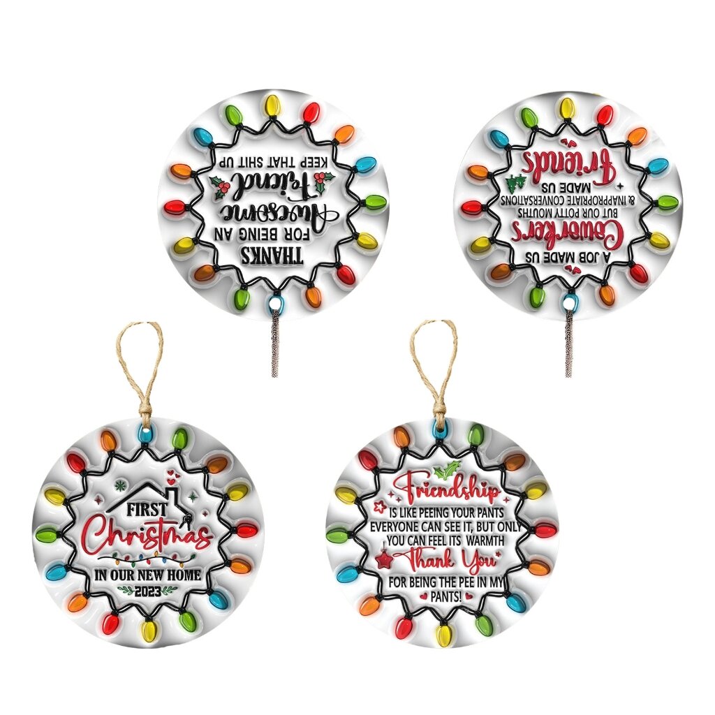 4 шт. Креативные украшения для дружбы на Рождество, благодарственные знаки для подарков на день рождения