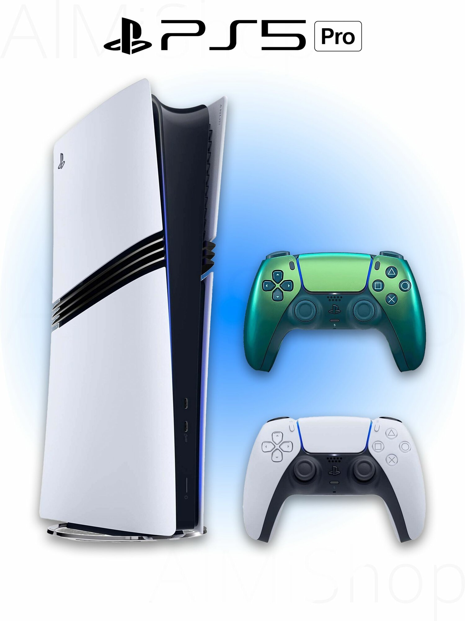 Игровая приставка Sony PlayStation 5 PRO + 2 геймпад (зеленый, Chroma Teal)