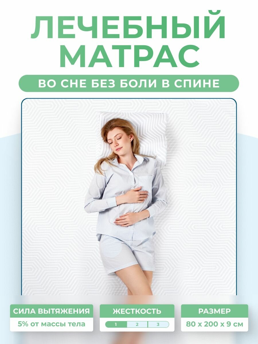 Ортопедический топпер матрас жесткость 1 от 30 до 50 кг наматрасник для ночного сна детензор - FIBROTOP 5% (80Х200Х9 СМ)