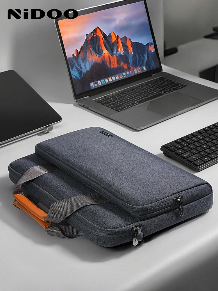 NIDOO Сумка для ноутбука 13.3 дюймов, Чехол для макбука, Деловая папка-сумка для ноутбука с ручкой и ремнем на плечо женская мужская