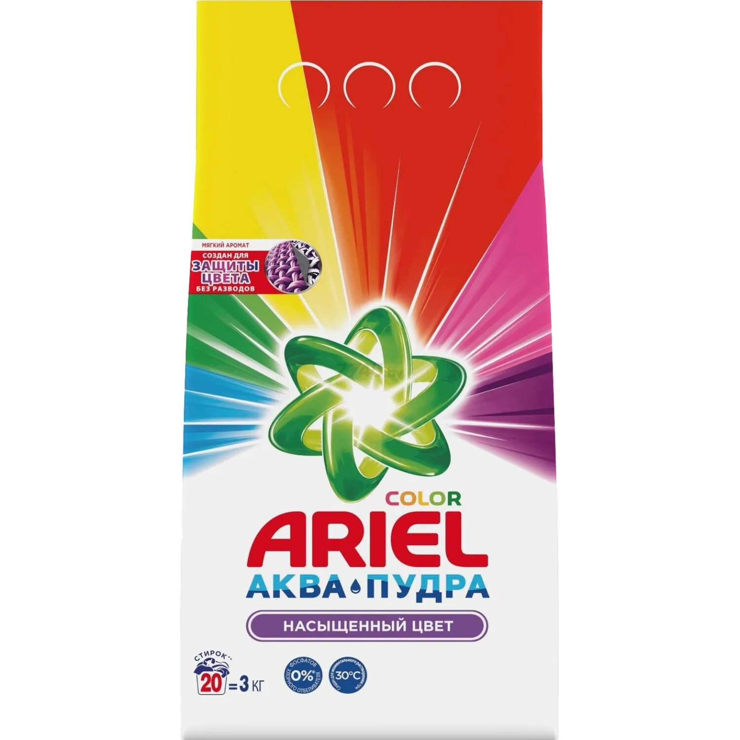 Порошок стиральный Ariel Аква Пудра Color автомат 3кг д/цветного белья