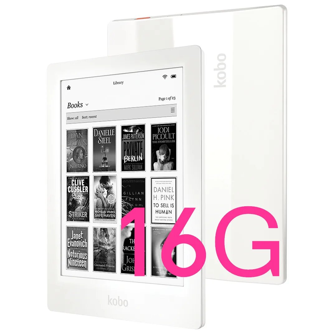 Kobo Aura HD электронная книга white 16G, Только для Чтения электронных книг