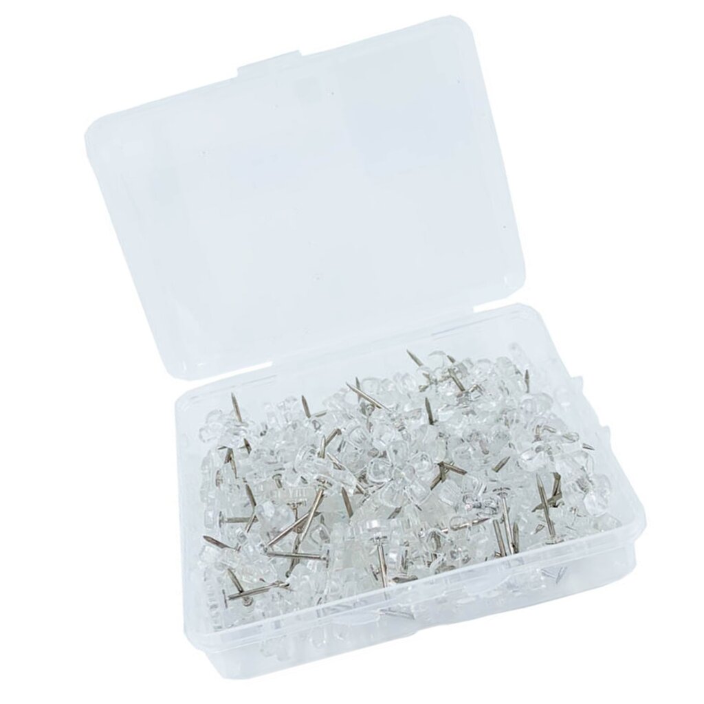 100 шт. прозрачные канцелярские кнопки с плоской головкой и цветком для доски объявлений, пробковое уведомление