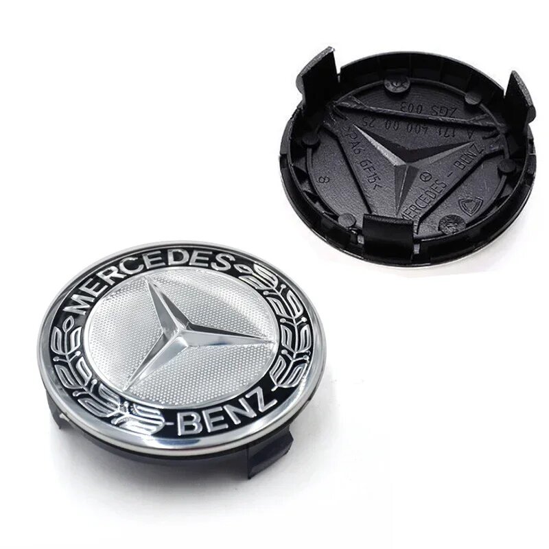 20 шт. 75 мм колпаки для колес автомобиля для Mercedes W203 W204 W205 W212 W213 W222 Black 20pcs