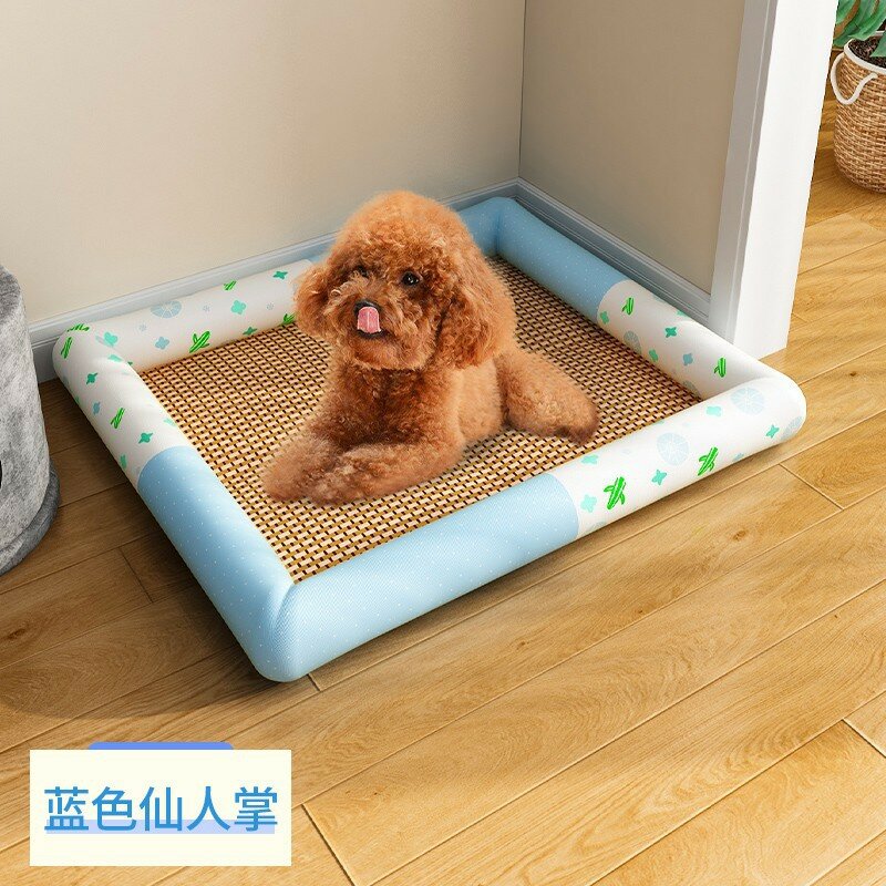 Маленькая собачья будка Универсальный коврик для четырех сезонов Коврик из ротанга кактус, собачий домик s(40*30*6)