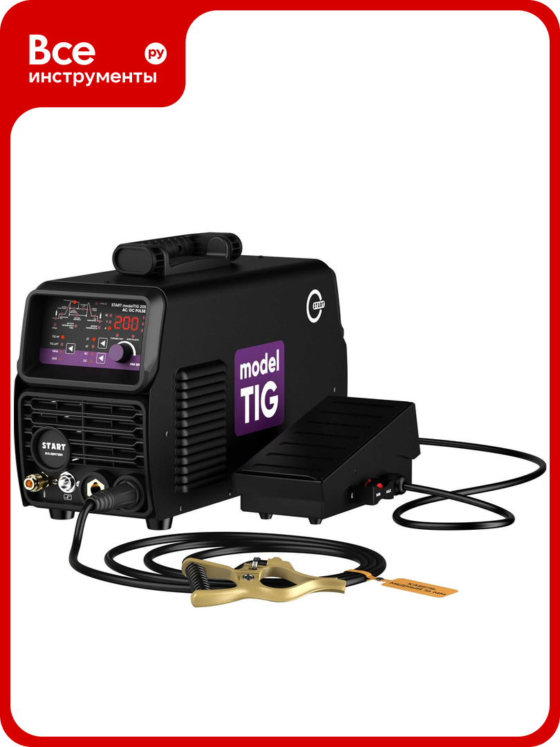 Установка аргонодуговой сварки START 205 modelTIG AC/DC TIG PULSE 3W205AP для сварки алюминия