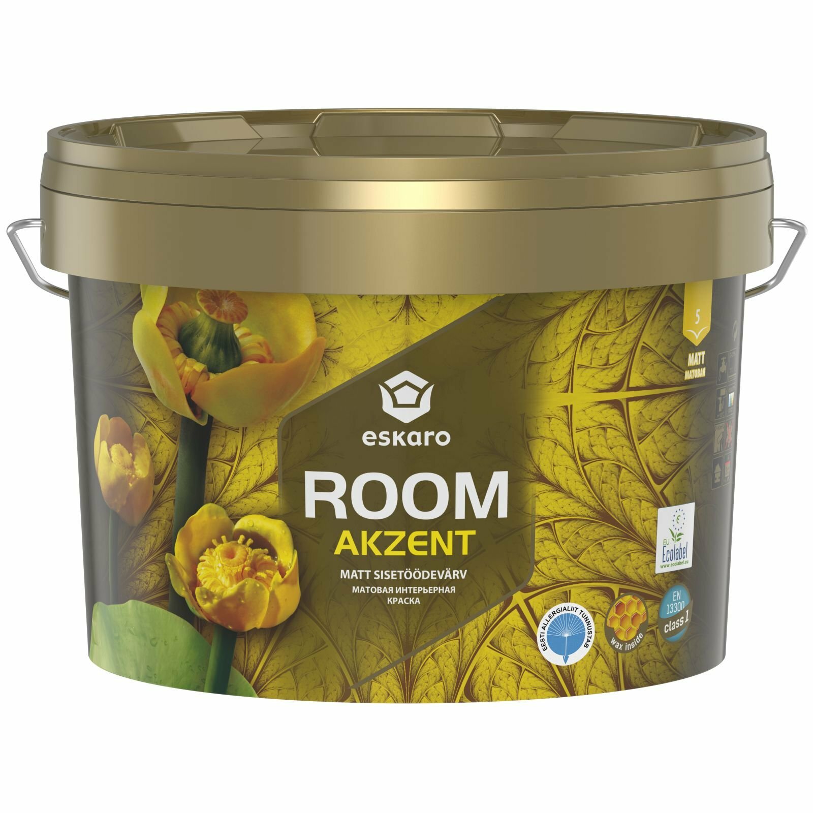 Краска ESKARO Akzent Room интерьерная латексная глубокоматовая, База TR 2,7л