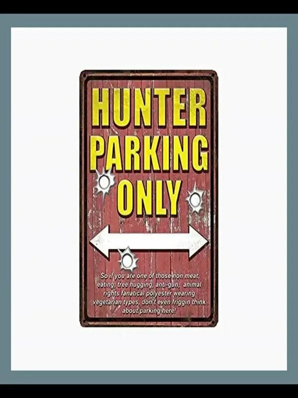 Металлическая вывеска "Hunter Parking Only"