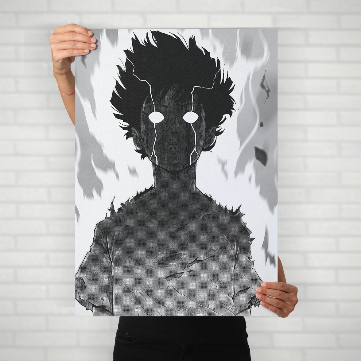 Плакат на стену для интерьера Моб Психо 100 (Mob Psycho 100) / Постер по аниме формата А1 (60х84 см)