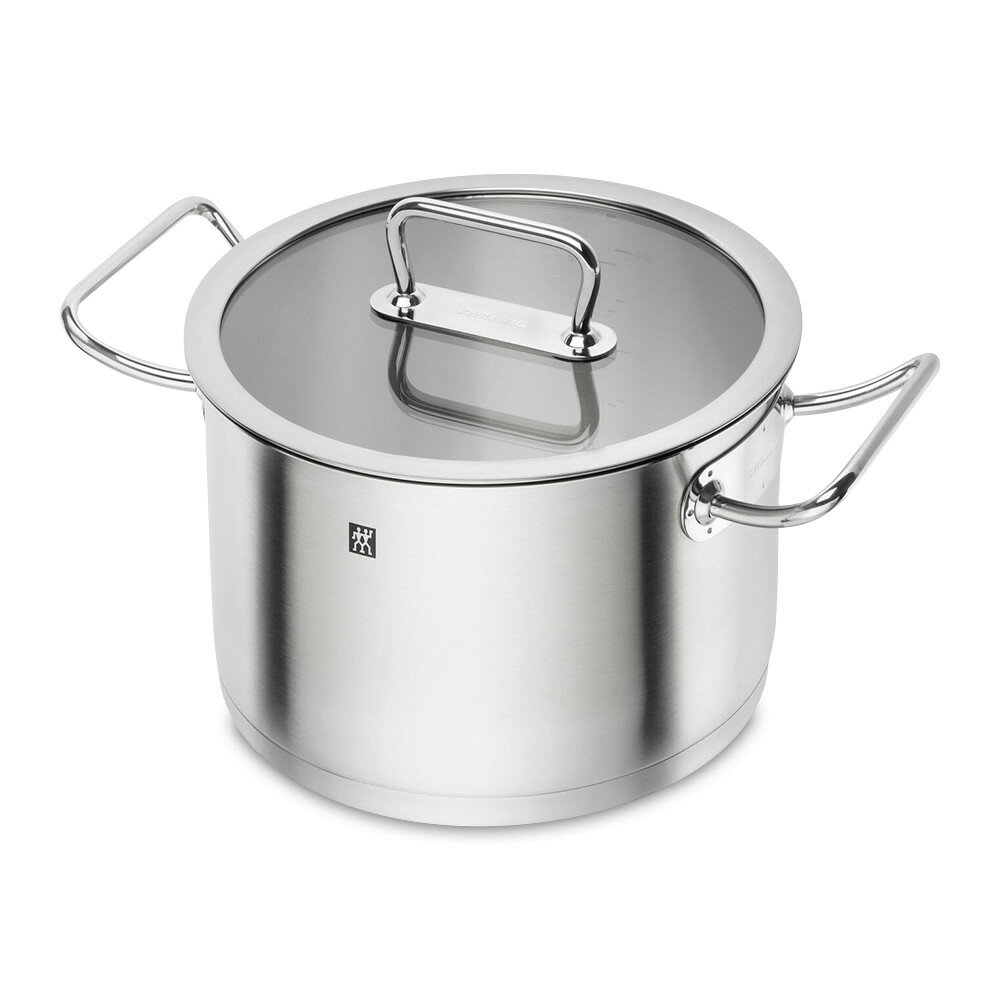 Кастрюля с крышкой, 6,20 л, 24 см, нержавеющая сталь 18/10, стальной 65123-240 Pro