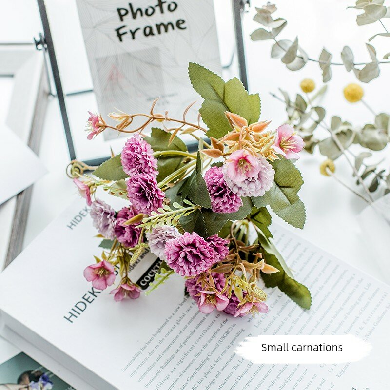 Маленькая гвоздика, искусственный цветочный букет, цветочная композиция, пластиковый цветок, украшение для дома,