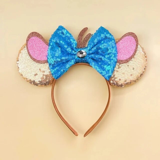 Повязки на голову с ушками Микки Мауса от Disney, аксессуары для волос для вечеринок для девочек и женщин, повязки на голову с Минни Маус, детские повязки на голову с бантиками и пайетками, подарки.
