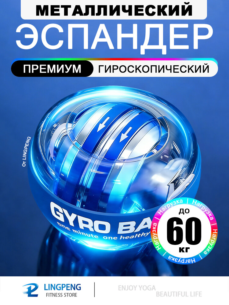 Металлический Эспандер кистевой гироскопический Премиум версия для рук, пальцев, предплечья