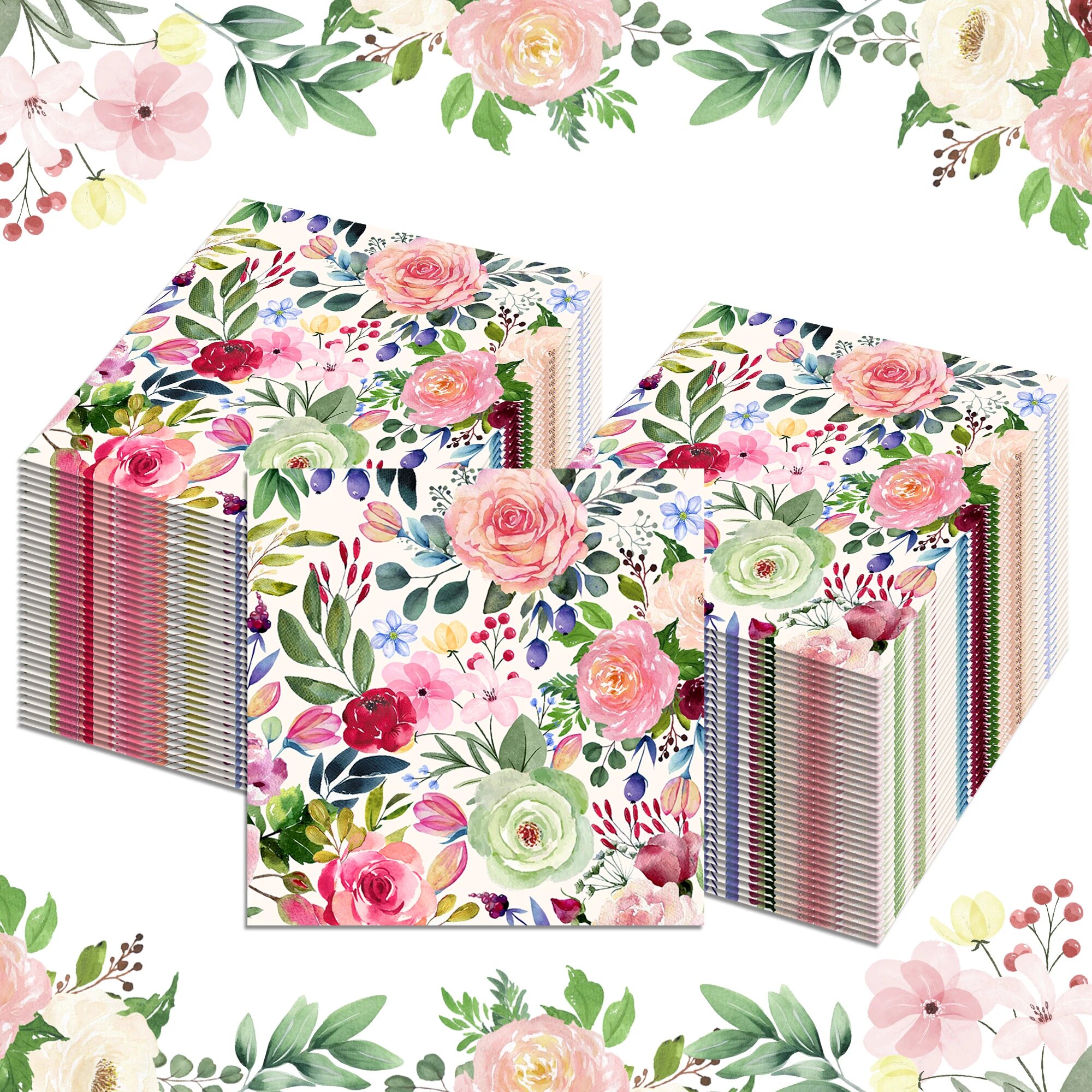 Свадебные Салфетки С Цветочным Рисунком Розы, Одноразовая Бумажная Посуда Для Декора, Украшение Для Дня Рождения, Помолвки, У.