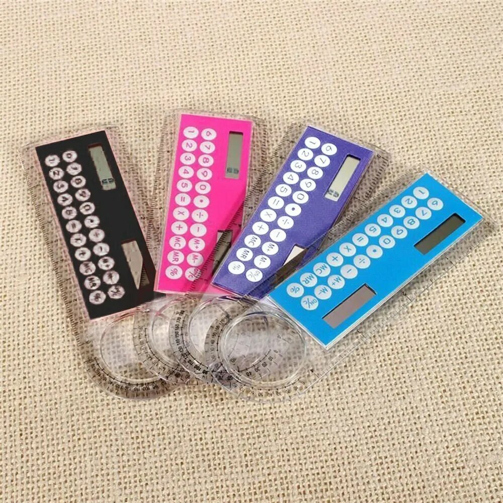 Мини-калькулятор в виде линейки 10 см с лупой, студенческий, удобный карманный (оригинальный подарок)