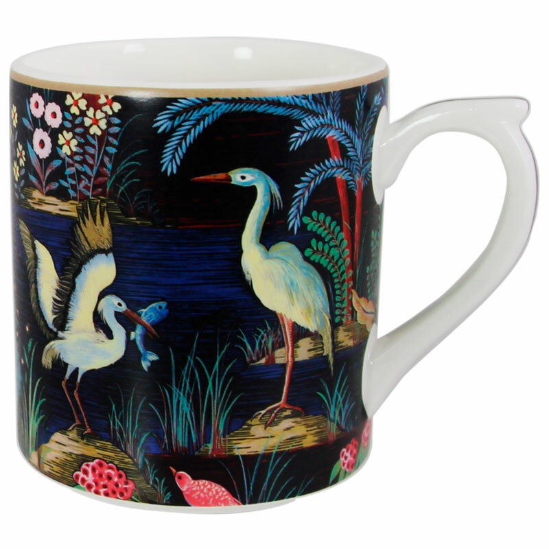 Кружка фаянсовая Gien Le Jardin Du Palais Цапля, 255 мл, глазурь, Франция