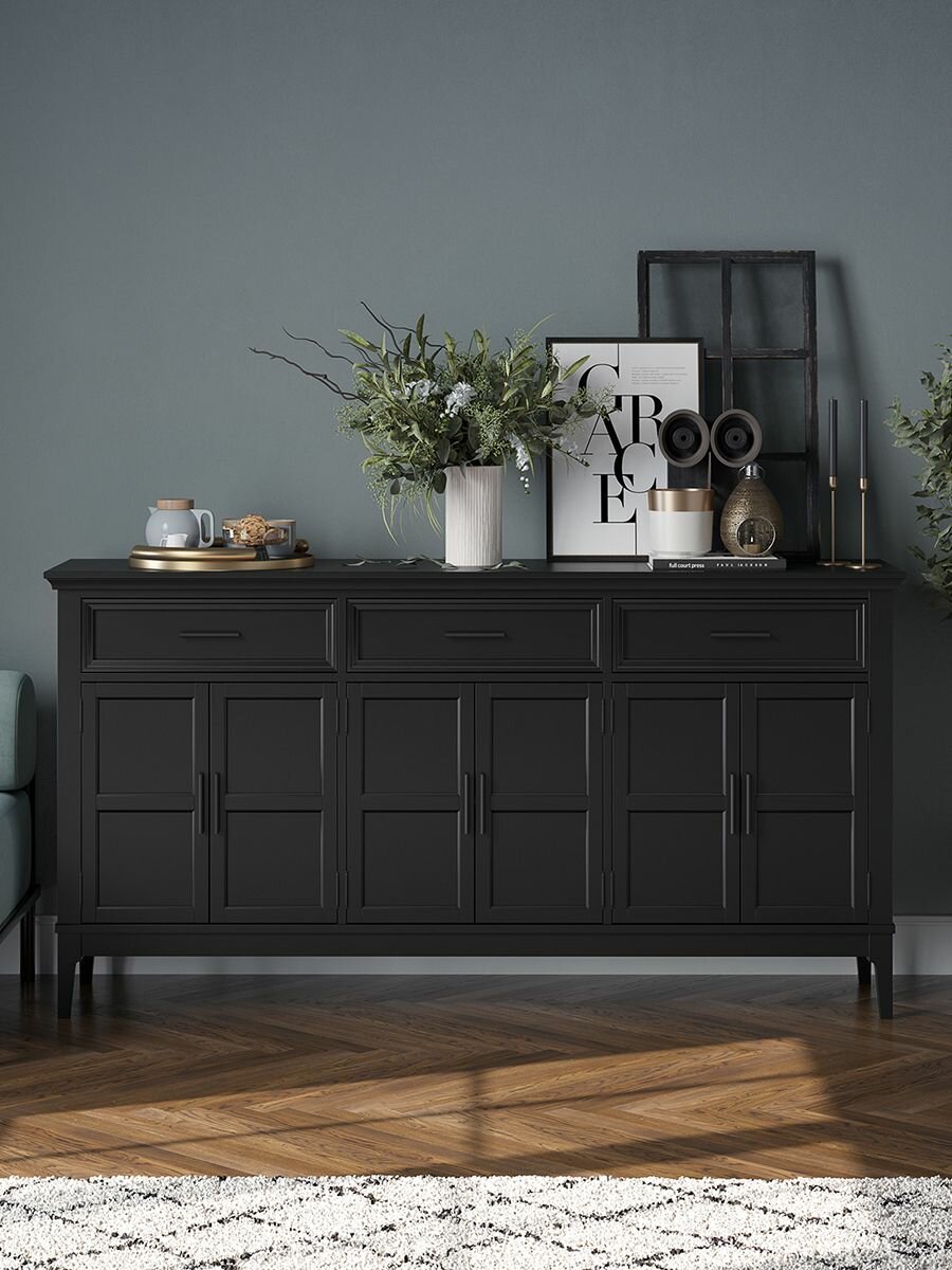 Тумба из массива сосны Гостиная ММЦ Квадро-С 063Ф (цвет-блэк 9)