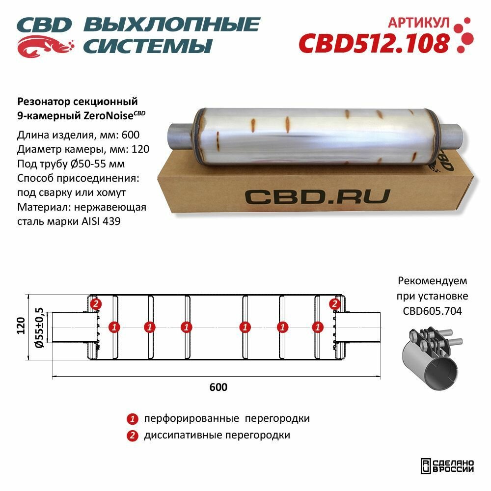 Резонатор ZeroNoise CBD CBD512.108