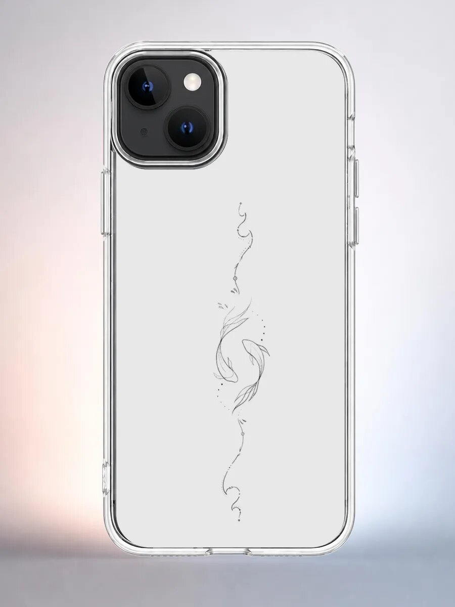 Чехол iPhone 14 карп кои вертикаль силиконовый