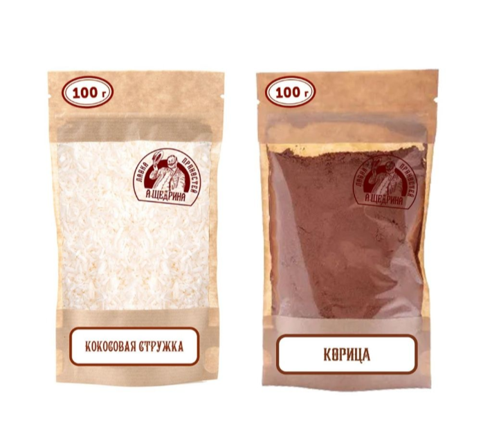 Набор "Кокосовые хлопья. Корица", по 100г