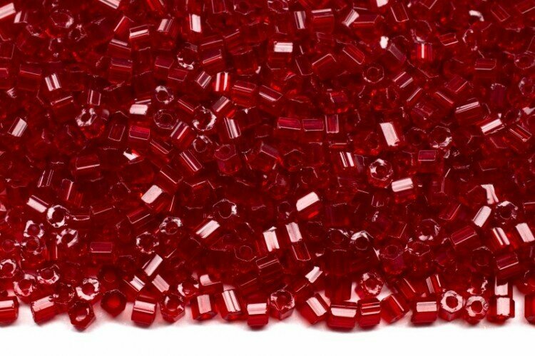 Бисер чешский PRECIOSA рубка 10/0 90070 красный прозрачный, 50г