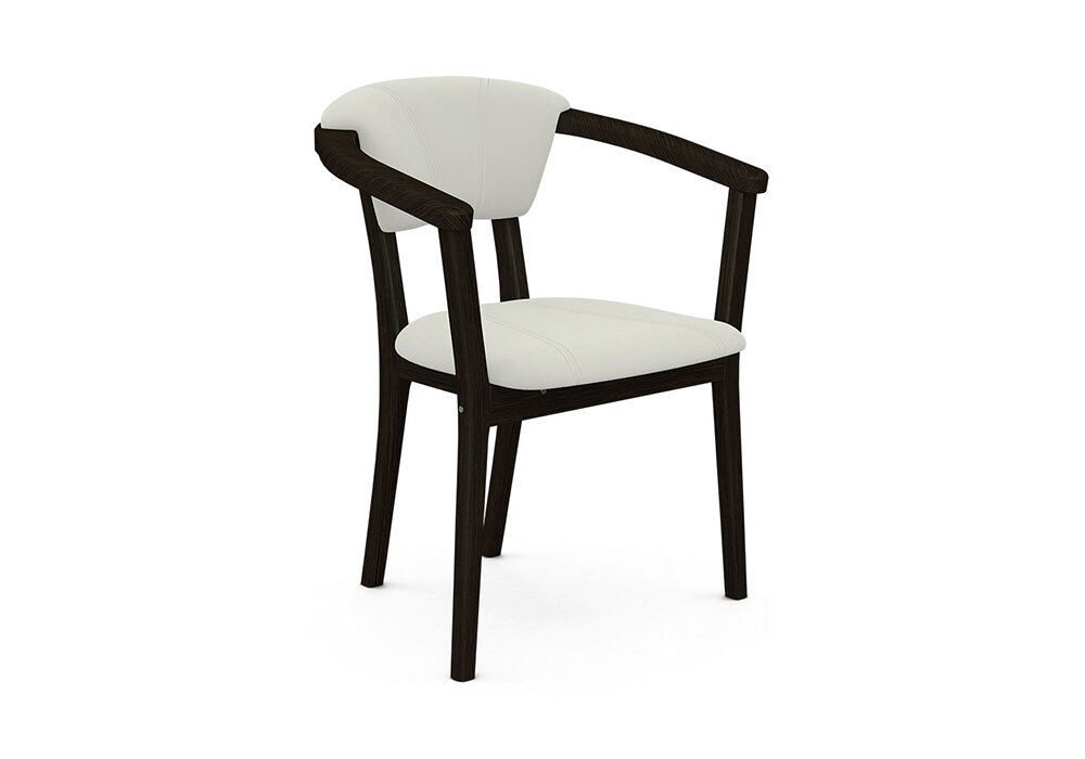 Стул деревянный Нонтон, 62x51x80 см, венге / микровелюр белый