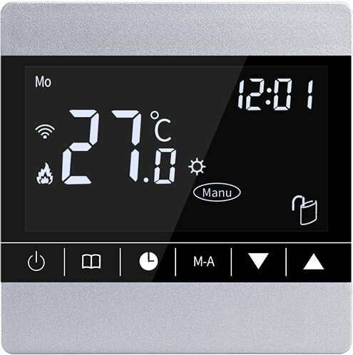 Терморегулятор Grandeks 15H Wi-Fi silver, с датчиком, для теплого пола