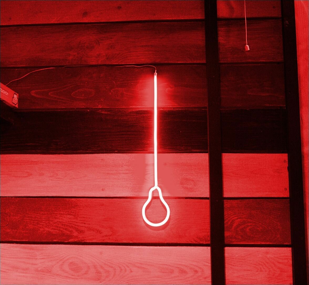 Неоновый светильник Elmarto лампочка, 50х9 см, красный