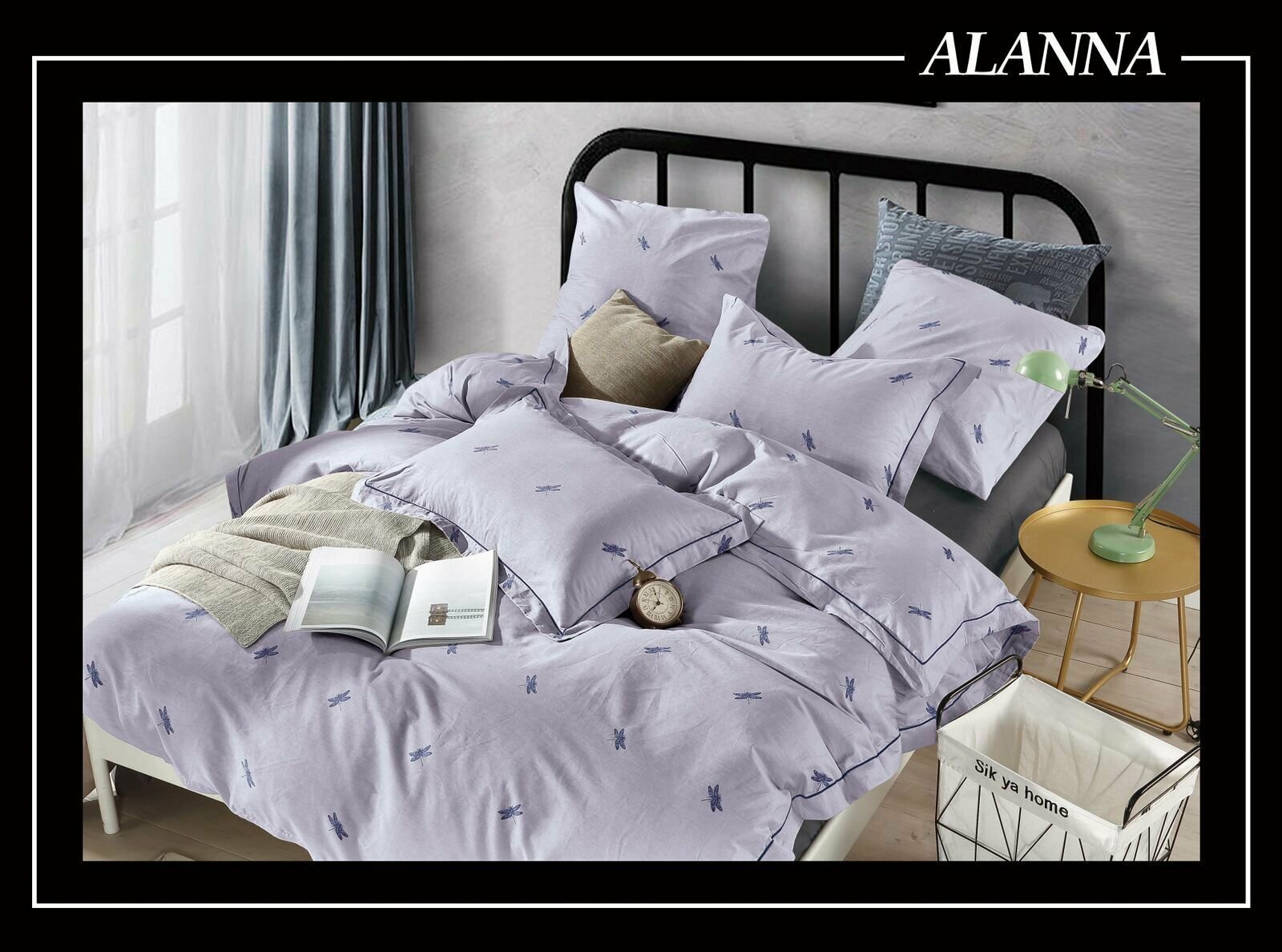 Комплект постельного белья ALANNA, Сатин, Евро, наволочки 50x70, 70x70